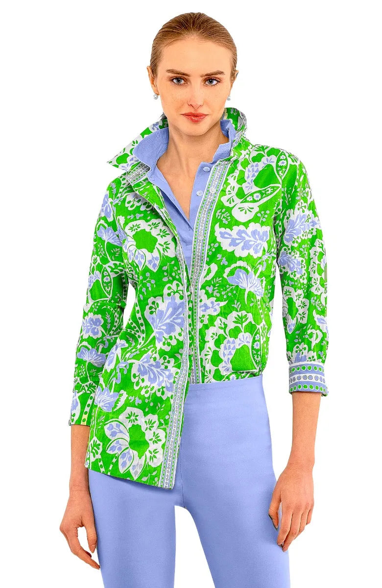 Gretchen Scott | Comfy Cozy Shirt | Women's | Flora Kelly/Periwinkle – Confluence Running Company